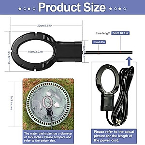 KNEOYR 250W De-icer Submergible Bird Bath Heater Aluminum Cast for Livestock Poultry Horses, Cows, Birds, Wildlife Drinking Indoor Outdoors in Winter with 10 Foot Cord Birdbath Water Heater