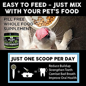 Nature's Diet Nature's Toothbrush Icelandic Seaweed Whole Flakes Oral Health Breath and Build-up Control Daily Meal Topper for Dogs & Cats