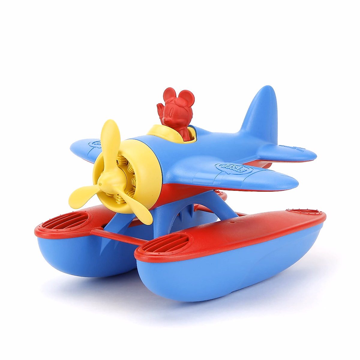 Green Toys Disney Baby Exclusive Mickey Mouse Seaplane, Blue/Red - Pretend Play, Motor Skills, Kids Bath Toy Floating Vehicle. No BPA, phthalates, PVC. Dishwasher Safe, Recycled Plastic, Made in USA.