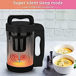 Potlimepan Soup Maker Machine 2 L, 8 in 1 Multi-Funcation Soup and Smoothie Maker with Led Control Panel, Stainless Steel Hot Soup Maker Electric, Makes 3-6 Servings Smart Living for Home Commercial Use Black