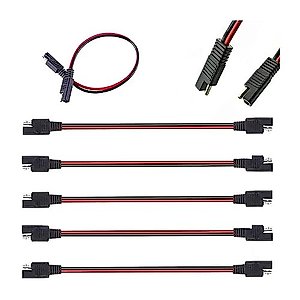 BELOMI 5 Pack 12 AWG 2 Pin Quick Disconnect Wire Connectors, Solar Panel Polarized Wire Harness Lead Cable, Red and Black Wire Connector for Motorcycle Car Tractor Boat, Car Accessories