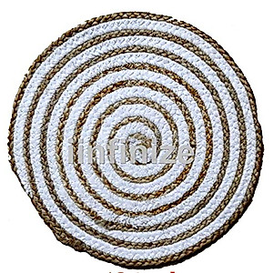 Indian 100% Jute Place Mat Table Mat Dining Table Decor Throw Round 12" Kitchen Mat Central & Side Table Decor Mat Home Decor (IIN-DM-21)