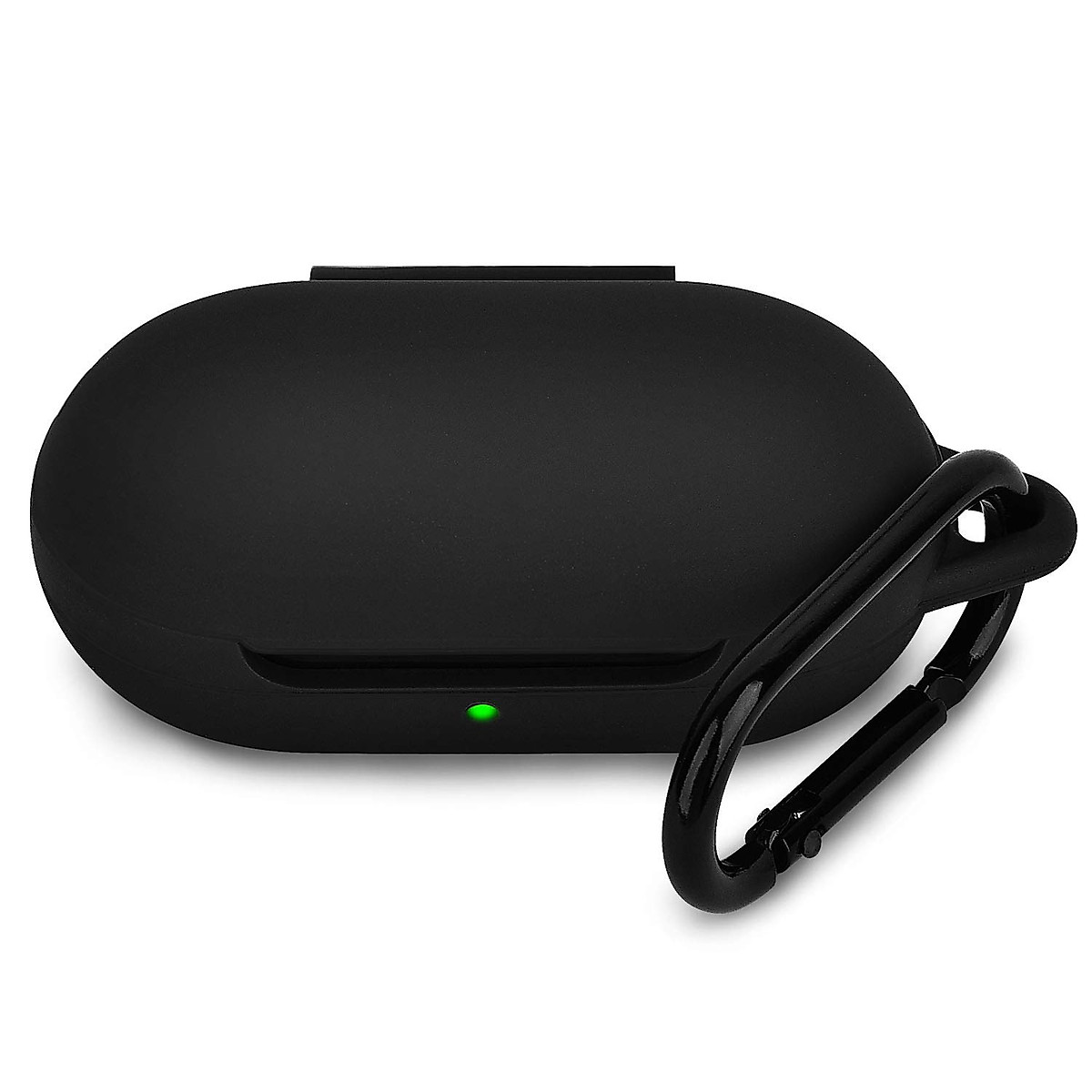 AIRSPO Silicone Case Cover for Galaxy Buds+ Plus(2020)/Galaxy Buds(2019) Samsung Galaxy Earbuds Protective Skin with Carabiner Keychain (Black)