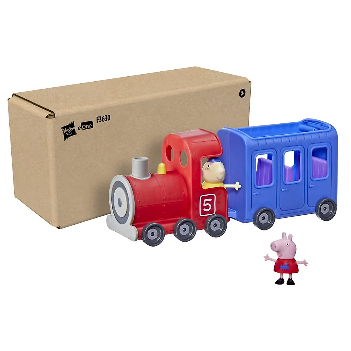 Peppa Pig Peppa’s Adventures Miss Rabbit’s Train 2-Part Detachable Vehicle Preschool Toy: 2 Figures, Rolling Wheels, for Ages 3 and Up
