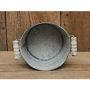 for -- Mini Graywashed Metal Washtub with Wood Handles 5.25" x 4.25" Area Home & Garden