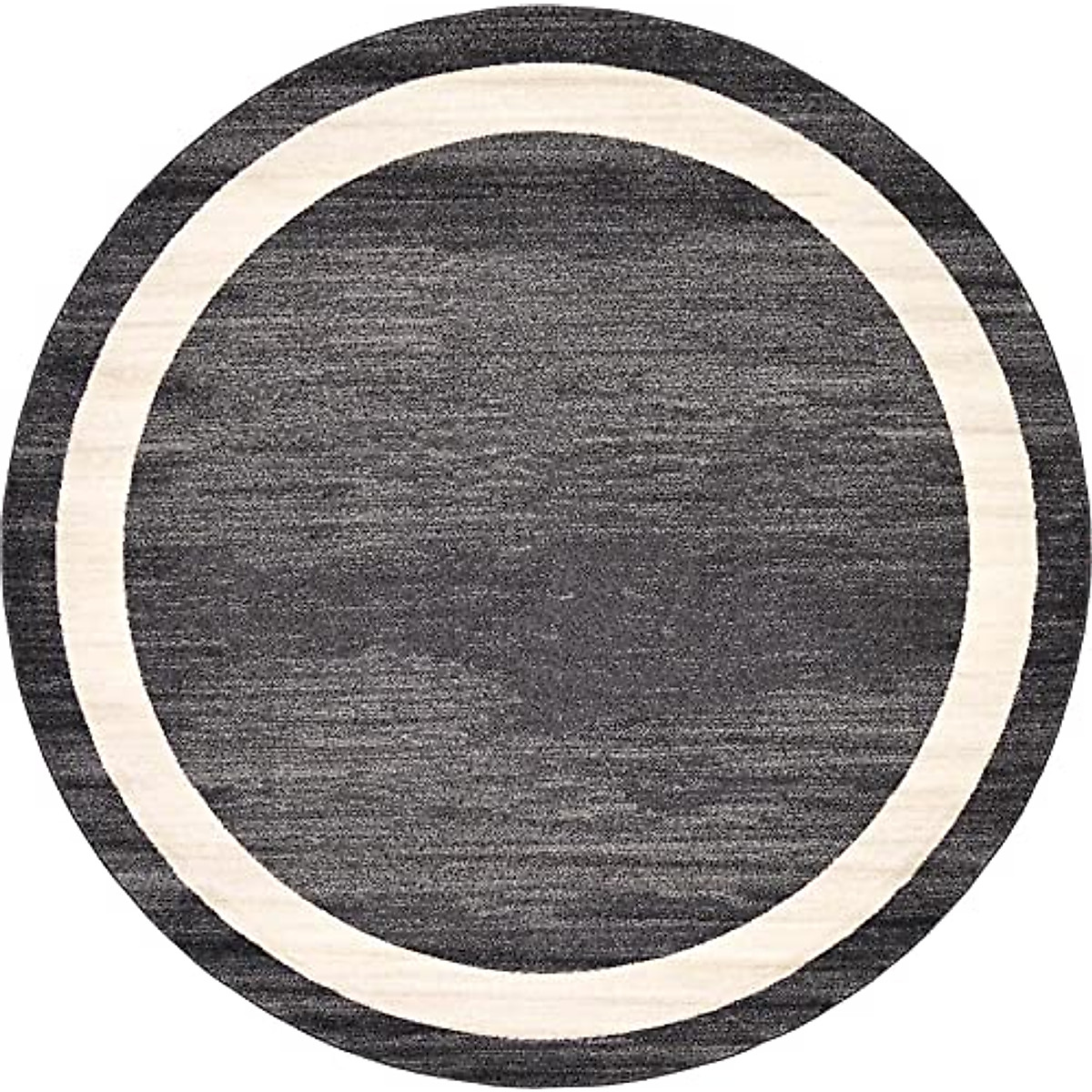 Unique Loom Del Mar Collection Area Rug - Maria (7' 10" Round, Black/ Ivory)