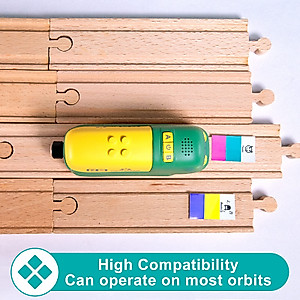 Robobloq Wooden Train Set, 25 PCS Wooden Tracks, 22 Functions Lights/Music, 3 Game Modes, Preschool Educational Toys Gifts for Kids Age 3-7, Fit Thomas The Train, Brio, Melissa & Doug