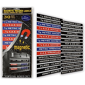 "Magnetic" Tool Box Organizer Labels (Green Edition) Organize Boxes, Drawers & cabinets "Quick & Easy", fits All Brands of 'Steel' Tool Chest Including Craftsman & Snap-on