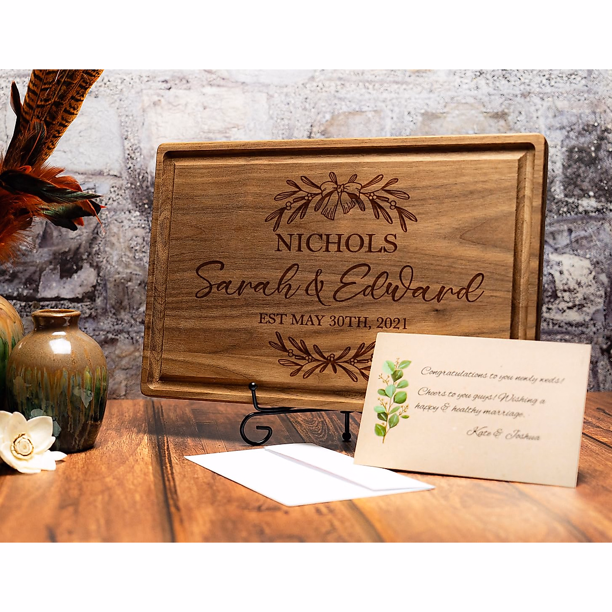 Tayfus Personalized Christmas Cutting Board Collection - Unique Christmas Themed Custom Engraved Chopping Blocks - Perfect Customized Gift Idea For Couples, Friends, Families And Parents