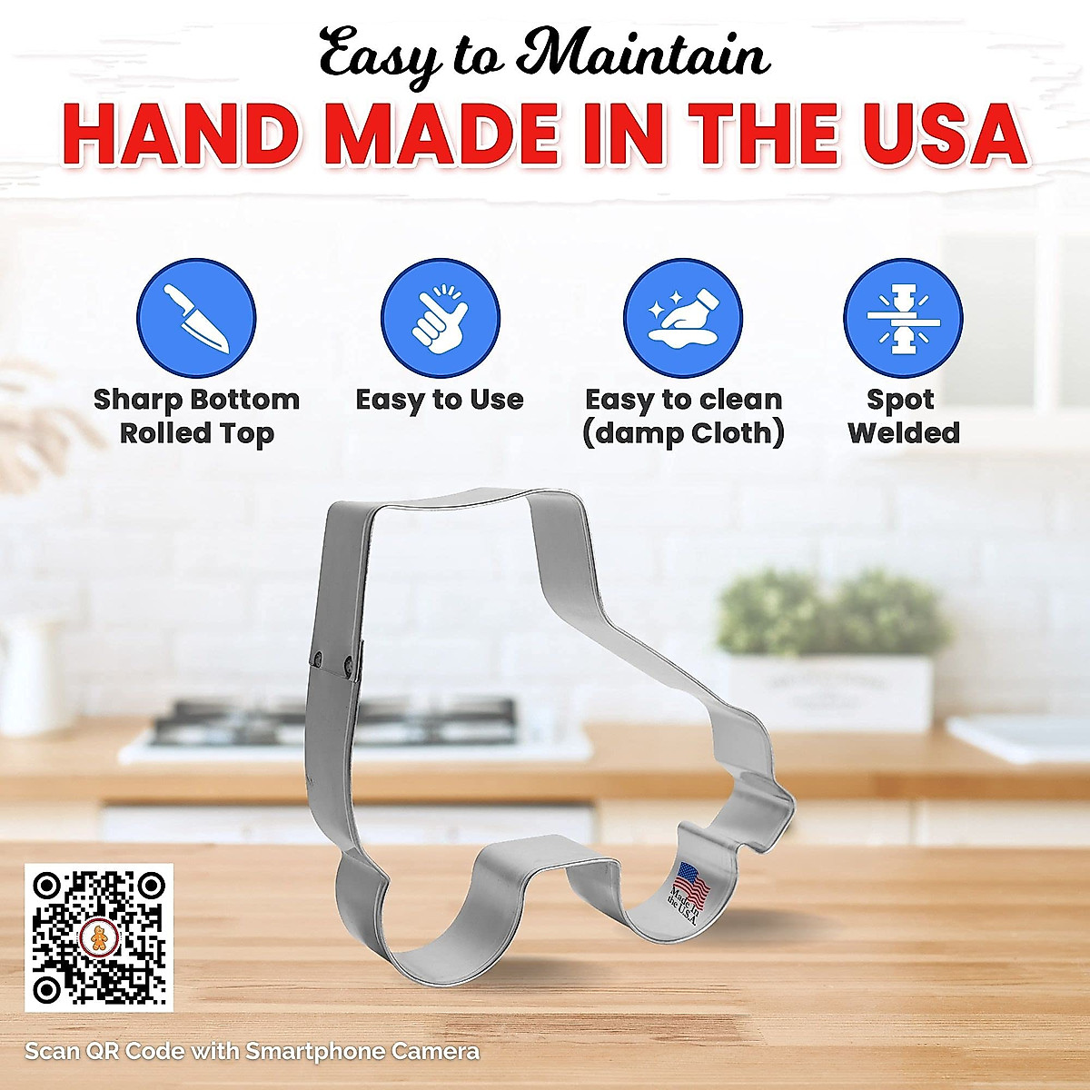 Roller Skate Cookie Cutter 4.5 Inch – Made in the USA – Foose Cookie Cutters Tin Plated Steel – Roller Skates Cookie Mold