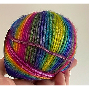 Picasso Rainbow II - Blue, Purple, Green, Yellow, Orange, Fuchsia Fuzzy with Subtle Sheen Yarn, Polyester, Acrylic Blend 50 gram 125 Yards