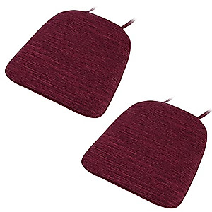 baibu 14x14 Inches Metal Dining Chair Pads Set of 2, Non-Slip Metal Chair Cushion Bar Stool Cushion with Ties for Metal Chairs or Bar Stools - 2 Cushions Only (Red, 14x14x1.5in)