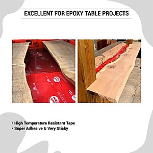 Tuck Tape Construction Sheathing Tape, Epoxy Resin Tape, 2.4 in x 180 ft (Red) Easy Tear