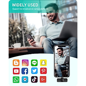 KEYOXY Wireless Lavalier Microphone, 2-in-1 Wireless Microphone for iPhone/iPad/Android/Laptop (Android+ iPhone)