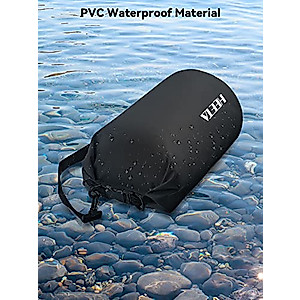 HEETA Waterproof Dry Bag for Women Men (Upgraded Version), Roll Top Lightweight Dry Storage Bag Backpack with Emergency Whistle for Travel, Swimming, Boating, Kayaking, Camping, Beach (Black, 5L)