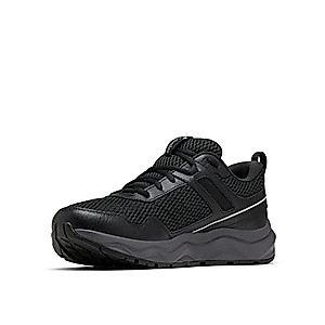 Columbia Men's Plateau Waterproof Hiking Shoe, Black/Steam, 10 Wide