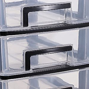 PATKAW Plastic Storage Bins Five-layer Organizer Drawers 1PC 31.4x21.1x15.2cm Drawer Type Storage Cabinet Plastic Storage Drawers 5 Drawer Plastic Storage~Black Plastic Drawers