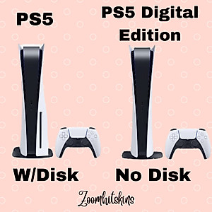 ZOOMHITSKINS Compatible with PS5 Digital Version (No Disk Version) Skin, Gold Game Accessories, Durable, Bubble-free, Precisely Cut