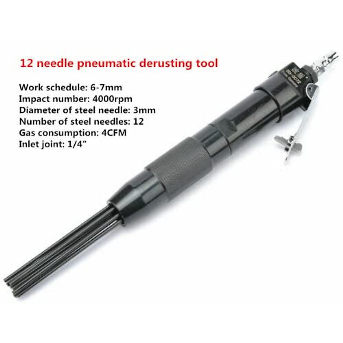 Pneumatic Derusting Tool Air Rust Remover Slag Cleaner Descaling Polisher 6-7mm