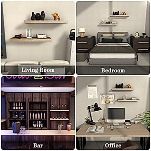 FALANZATH Floating Shelves Wood Set of 2 - Rustic Natural Wood 36 Inch - Rustic Wall Mounted Storage Shelves for Bedroom, Living Room, Bathroom, Kitchen, Office, Farmhouse (Natural Wood)