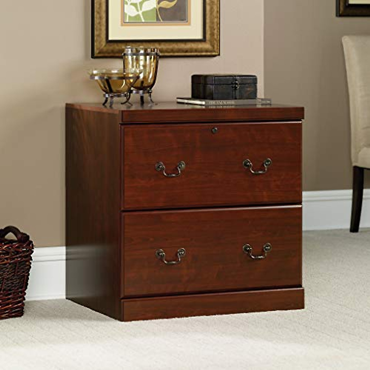 Sauder Heritage Hill Lateral File - Classic Cherry Finish & 2-Shelf Bookcase, Select Cherry Finish