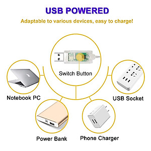 Chalpr USB Fairy String Lights, 2 Pack 50 LED 16.4Ft Led String Lights, Warm White Firefly USB Plug in Starry Lights with Remote,Waterproof Copper Wire Decorative Fairy Lights for Valentine's Day