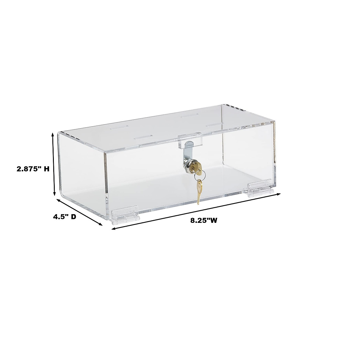 American Made Acrylic Lockable Medicine Box: Refrigerator Lockbox with Key for Safe Medication Storage, 2.75H X 8.25W X 4.5D, Clear