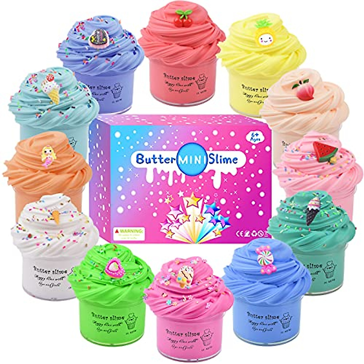 12 Pack Butter Slime Kits,Scented Slime for Kids Party Favor Gift,Stress Slime Toy for Girls and Boys,Soft and Stretchy
