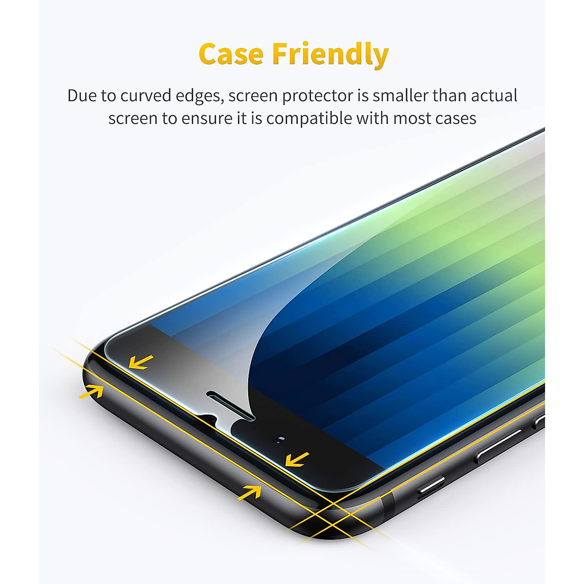 UNBREAKcable Protective Glass for iPhone SE 2022/2020, Pack of 2 Screen Protector for iPhone SE 2020/8/7/6/6s, [9H Hardness], 2.5D Double Defense Series Screen Protector, Scratch-Resistant,