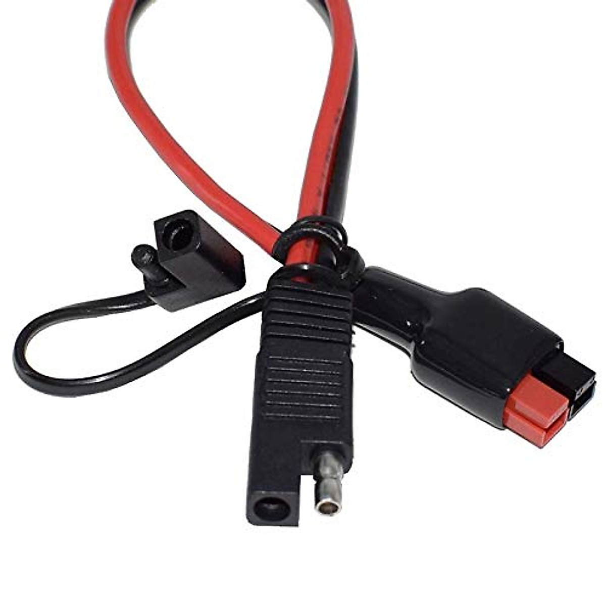 LIXINTIAN with Waterproof and Dustproof Cover SAE Adapter 12AWG Cable，for Pre-Wired RV Boat Charge Battery Solar Panel-30cm/0.98ft