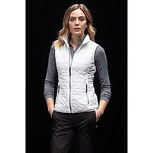 Cutter & Buck Rainier Primaloft Womens Eco Insulated Full Zip Puffer Vest, Dark Navy, X-Large