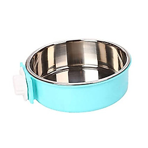 Balacoo Puppy Crate Bowls Cages Anti Multi-Function Removable Cage Bowl Slip Adorable Non- Household Bird Anti-Overturn No Container - Water Stainless for Blue Cat Coop Portable Pet Food