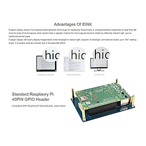 waveshare 4.01inch Colorful E-Paper E-Ink Display HAT Compatible with Raspberry Pi 4B/3B+/3B/2B/B+/A+/Zero/Zero W/WH/Zero 2W Series Boards 640×400 Pixels ACeP 7-Color SPI Interface