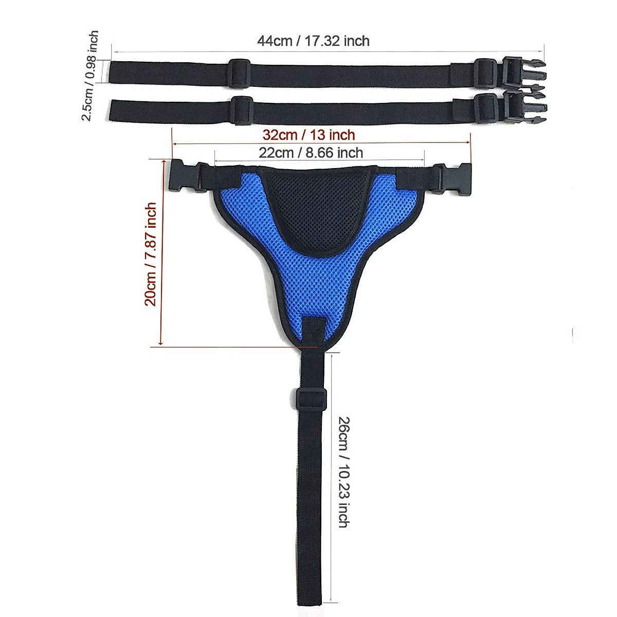 ZARPMA Baby Safety Belt with Guarding Pad,3 Point Safety Harness for Kid Infant Safe Strap for IKEA ANTILOP High Chair (Blue)