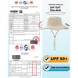 Waterproof Bucket Rain Hat for Women Wide Brim Summer UPF50+ Cowboy Sun Hat Men Foldable Soft Floppy Beach Hat Beige