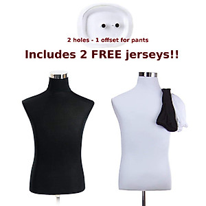 Male Dress Form Torso with Round Metal Stand