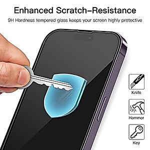JETech Full Coverage Screen Protector for iPhone 14 Pro 6.1-Inch (NOT FOR iPhone 14 Pro Max 6.7-Inch), Black Edge Tempered Glass Film with Easy Installation Tool, Case-Friendly, HD Clear, 3-Pack