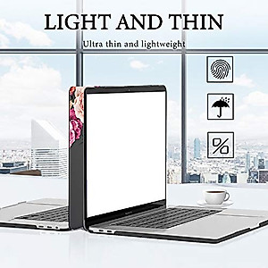 iLeadon MacBook Pro 13 inch Case 2020 Release Model A2338 M1/A2251/A2289, Plastic Hard Shell Case with Keyboard Cover Only Compatible 2020 New MacBook Pro 13 with Touch Bar Fits Touch ID, Peony Flower