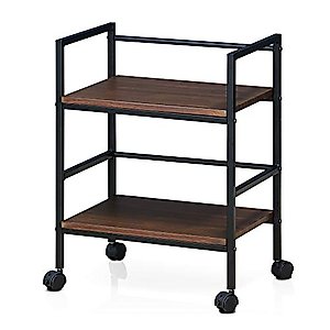 Furinno Modern Storage Cart, Dark Walnut