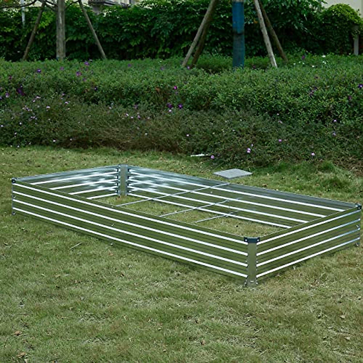 DIIYIV Galvanized Raised Garden Bed,Planter Raised Beds,Outdoor Garden Boxes,Large Metal Planter Box for Vegetables Flowers Herb,1 Pack 2pcs 8x4x1FT