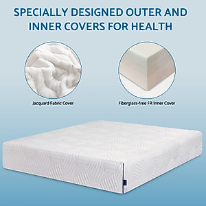 LIFERECORD King Mattress, 8 inch Gel Memory Foam King Size Mattress for a Cool Sleep Bed in a Box Pressure Relief, Medium Firm Mattresses CertiPUR-US Certified White