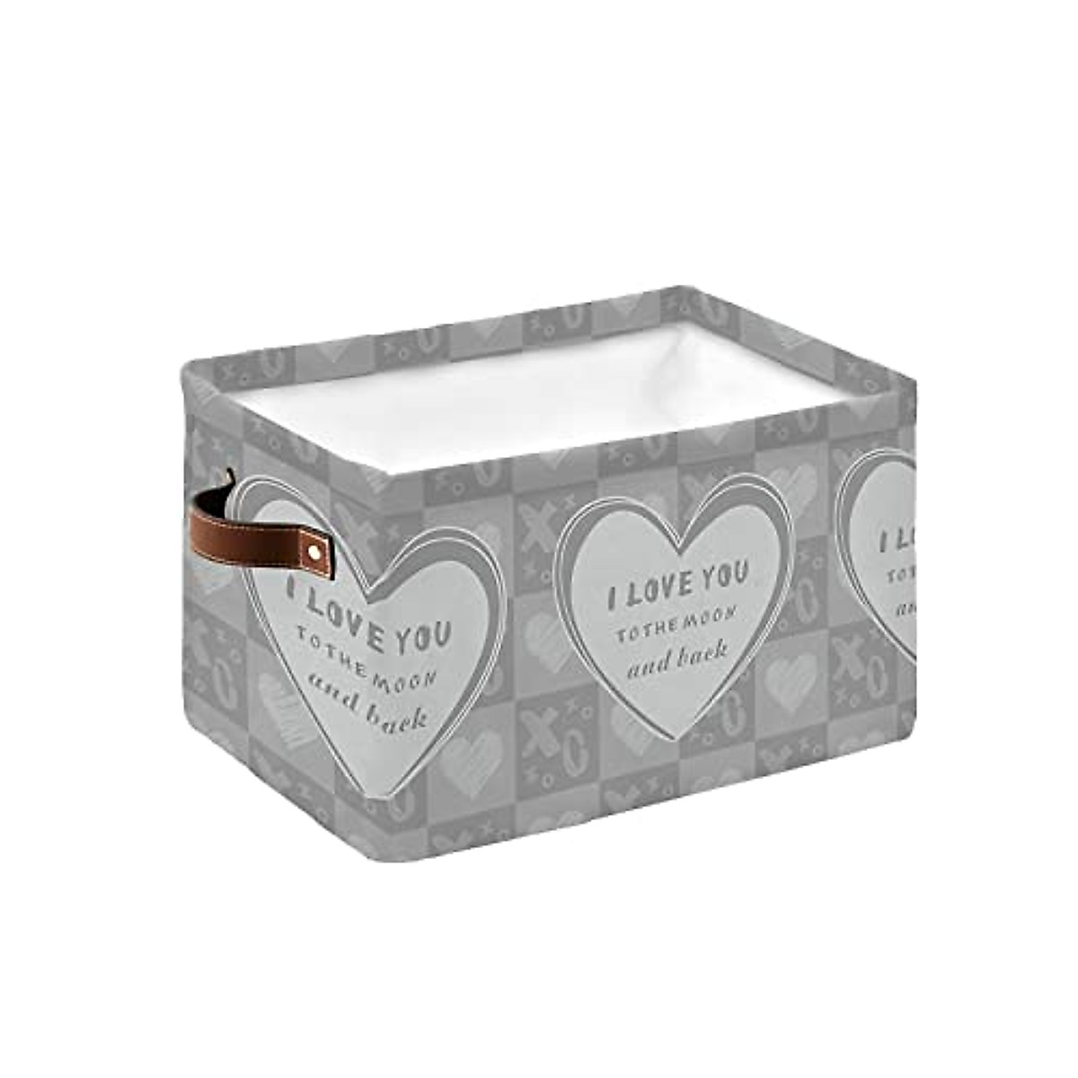 Large Capacity Storage Bins Valentine's Day I Love You to the Moon and Back Storage Cubes, Collapsible Storage Baskets for Organizing for Bedroom Living Room Shelves Home 15x11x9.5 In