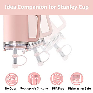 For Stanley Cup Accessories H2.0, Including 2 Stanley Cup Spill Stopper, 2 Stanley Straw Cap Cover, 2 Stanley Tumbler Leak Proof Plug, Silicone Accessories for Stanley 40 oz 30 oz Tumbler with Handle