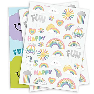 xo, Fetti Rainbow Temporary Tattoos - 46 Glitter Styles | Unicorn Birthday Party Supplies, Oh Happy Day Baby Shower, Magical Party Favors
