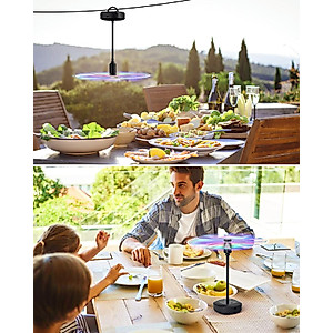 Edvision 4 Pack Food Fan for Table, 2000mAh USB Powered Rechargeable Food Fan, Portable Fan with Flexible Goose-Neck and Soft Blades, Quiet Table Food Spinner for BBQ, Picnic, Patio, Parties, Outdoor