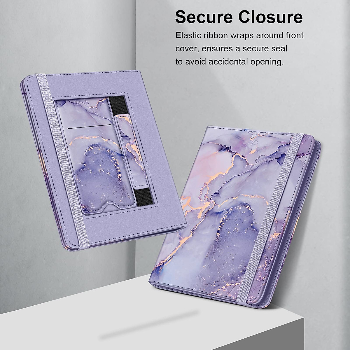Fintie Universal Case for 6-7 Inch Tablet eReader - Premium PU Leather Sleeve Stand Cover with Card Slot & Hand Strap for 6"- 7" Kindle/Kobo/Nook/Tolino/Pocket Book E-Book Tablet, Lilac Marble