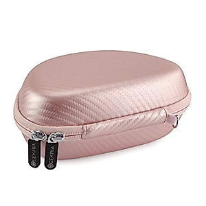Geekria NOVA Headphone Case Compatible with Beats Studio Pro, Solo3, Solo2, SoloHD Case, Replacement Hard Shell Travel Carrying Bag with Cable Storage (Rose Gold)
