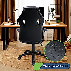 FONTOI Gaming Ergonomic Home Office Desk Swivel Computer Chair, Black