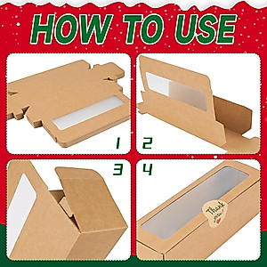 NPLUX 36 Pack Macaron Boxes for 5-7 Macarons Container Packaging Strawberry Candies Sweets Boxes with Sticker for Gift Giving(Brown)