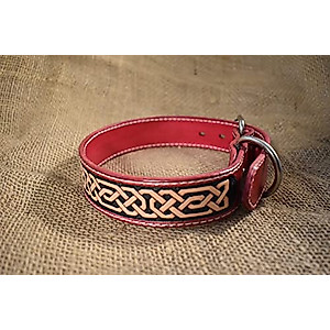 Dog Large Celtic Collar, Dog Lover Handstitched Collar, Padded Leather Dog Collar, Dog Collar Handmade Leather